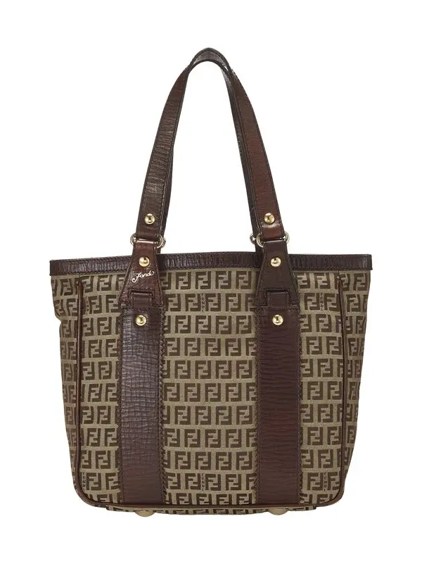 Fendi Zucchino Tote - Brown