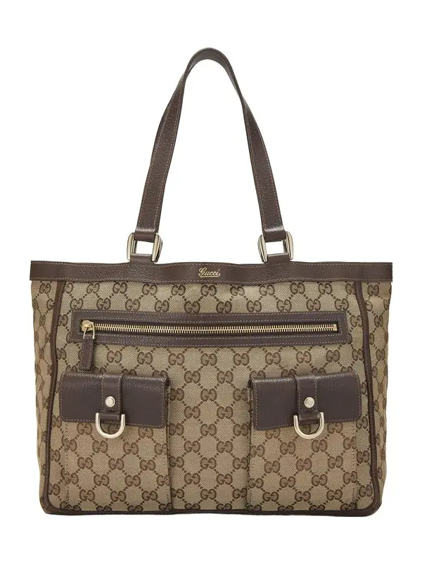 Gucci Original Gg Abbey Pocket Tote - Brown