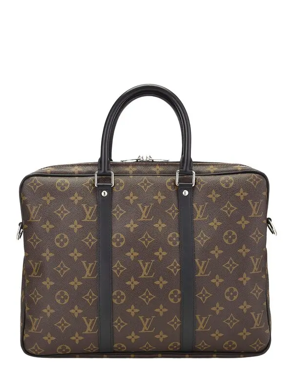LOUIS VUITTON Monogram Macassar Porte Documents-voyage - Brown