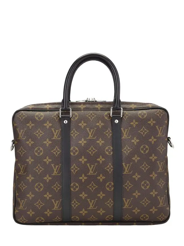 LOUIS VUITTON Monogram Macassar Porte Documents Voyage - Brown