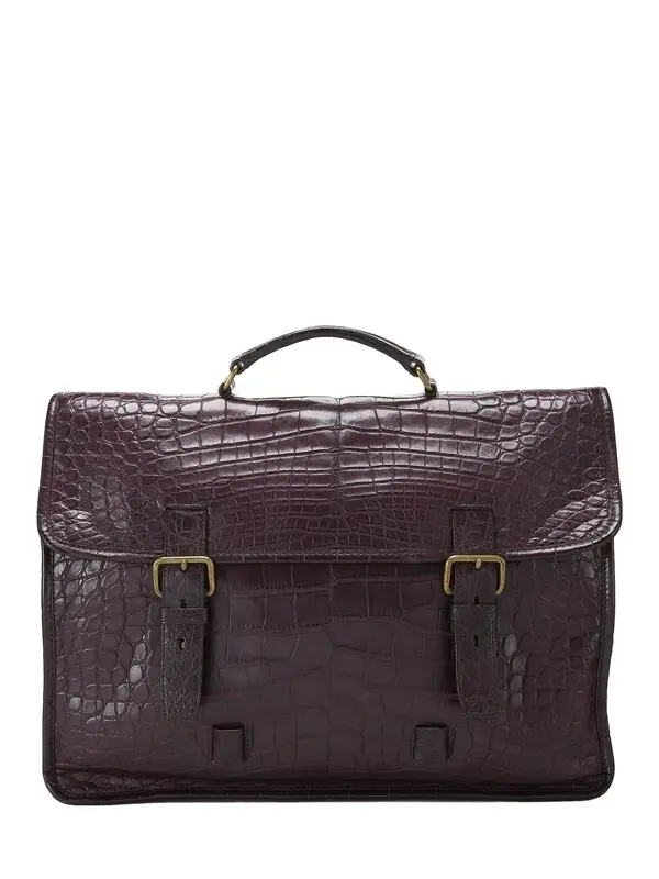 Prada Alligator Briefcase - Purple
