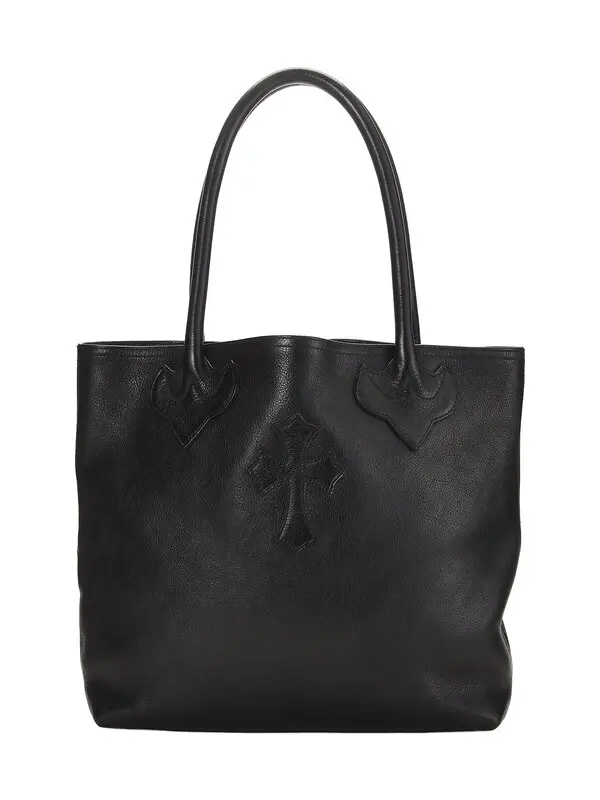 Chrome Hearts Leather Cross Patch Tote - Black