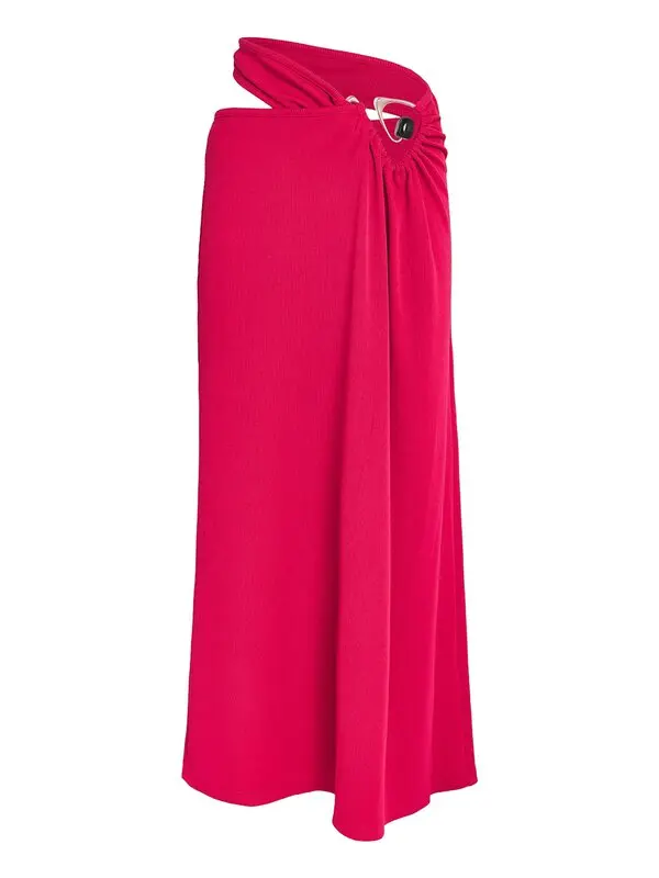 Christopher Esber Spiral Crystal Suspension Maxi Skirt - Red