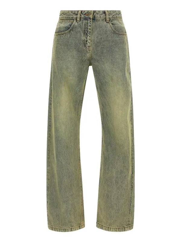 ENTIRE STUDIOS Lean Stonewashed Selvedge Denim Jeans - Yellow