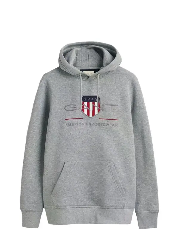 Gant Logo-embroidered Hoodie - Grey