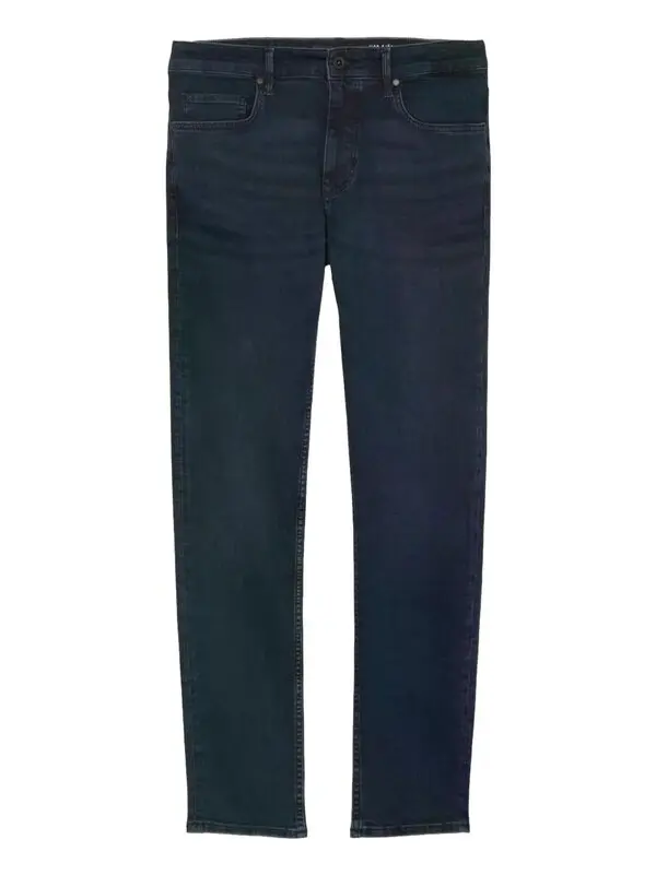 Marc O'polo Leather-patch Jeans With Belt Loops - Blue