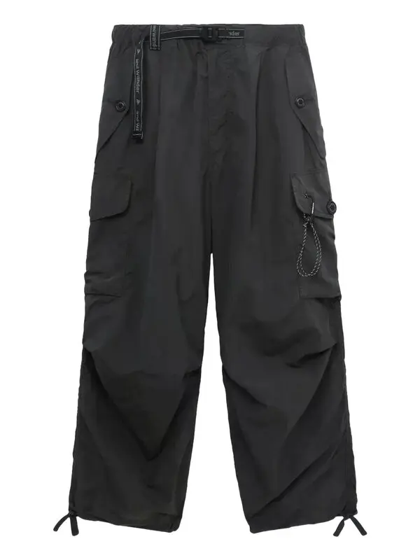 AND WANDER Multiple-pocket Cargo Pants - Black