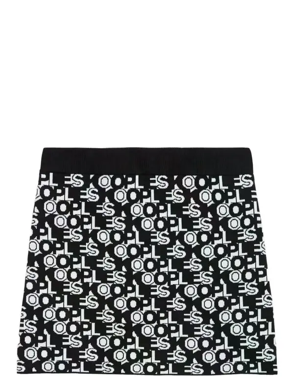The Kooples Logo-pattern Knitted Mini Skirt - Black