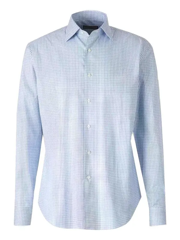 Canali Ribbed Button Shirt - Blue