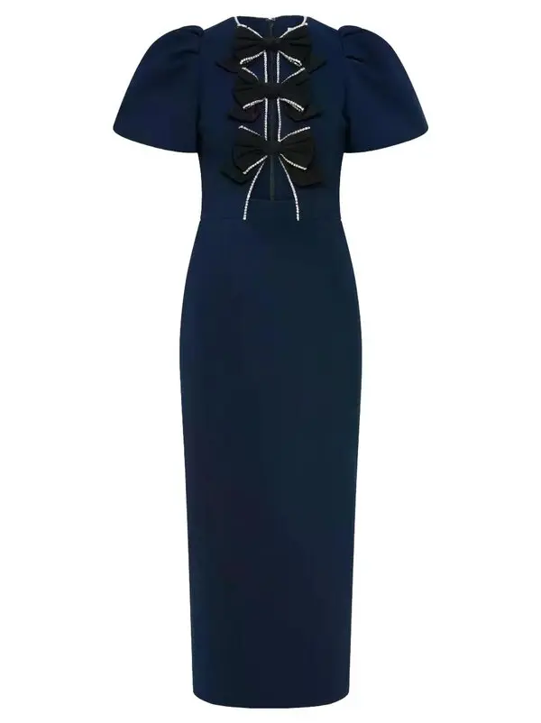 Rebecca Vallance Nemy Bow Midi Dress - Blue