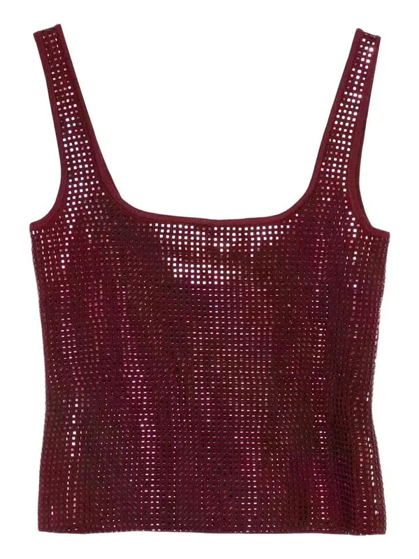Retrofete Embellished Square-neck Top - Red