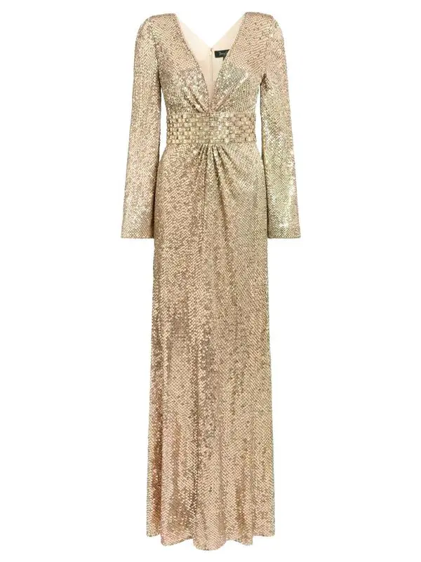 Jenny Packham June Sequin Embellished Maxi Dress - Gold
