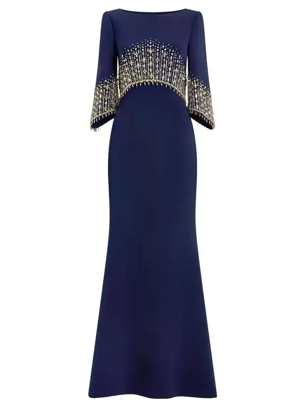 Jenny Packham Electricia Embellished Maxi Dress - Blue