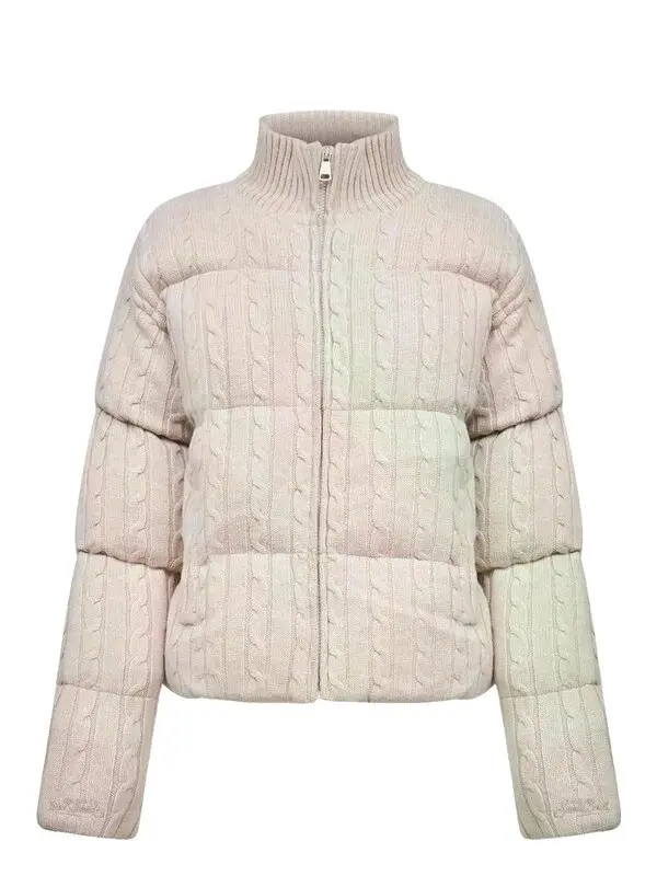 MC2 SAINT BARTH Cable-knit Quilted Coat - Neutrals