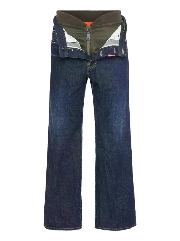 Dsquared2 Button Zip Jeans - Blue
