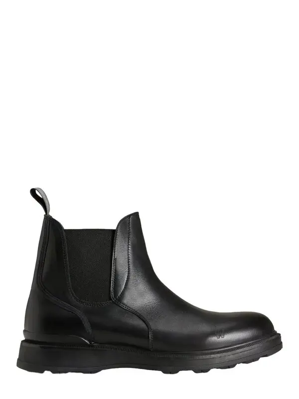 Woolrich Elastic-panel Leather Boots - Black