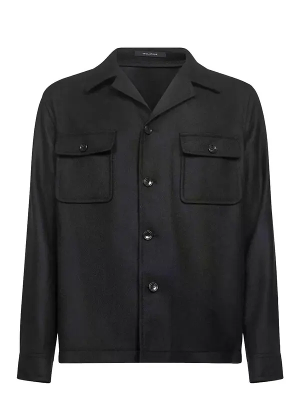 Tagliatore Buttoned Chest-pocket Shirt - Black