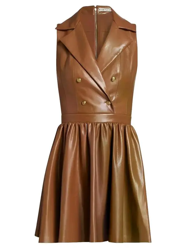 Alice + Olivia Emmy Double-breasted Mini Dress - Brown