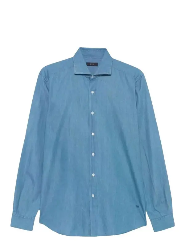 FAY French Collar Button-down Shirt - Blue
