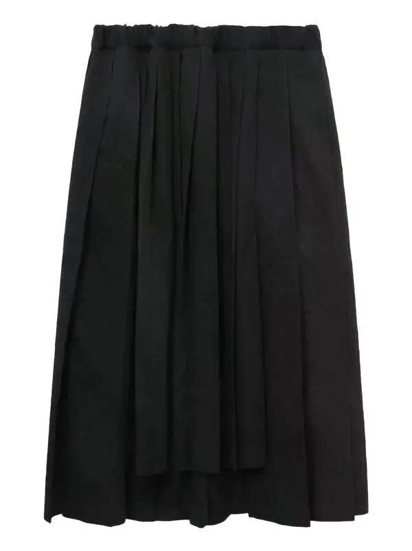 BLACK COMME DES GARÇONS Pleated Midi Skirt - Black