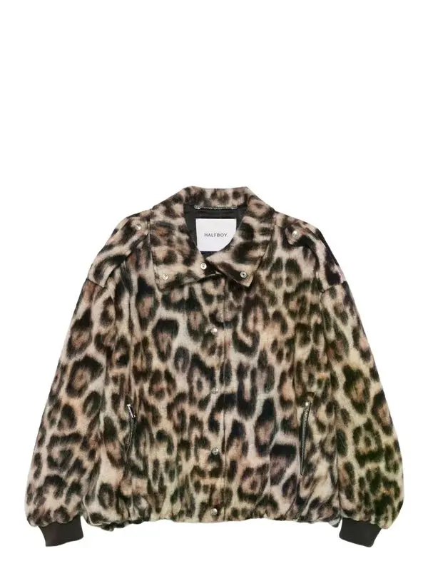 HALFBOY Animal-print Bomber Jacket - Brown