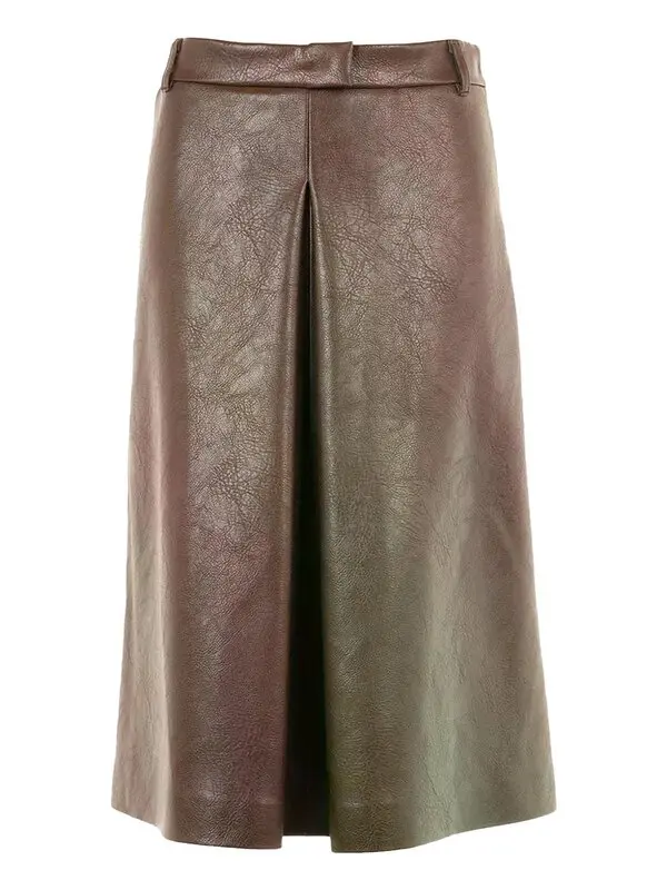 MSGM Pleated Midi Skirt - Brown