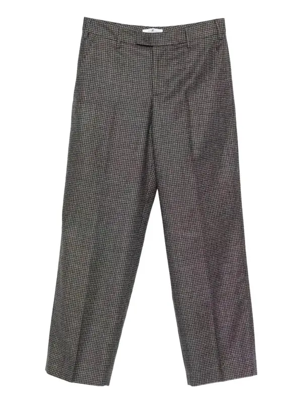 PT TORINO Checked Straight-leg Trousers - Brown