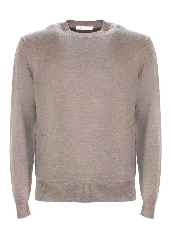 CRUCIANI Round-neck Wool Sweater - Neutrals