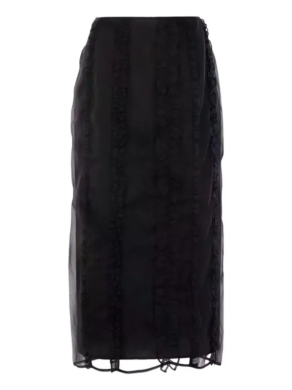 Cecilie Bahnsen Midi Skirt With Ruffled Detail - Black