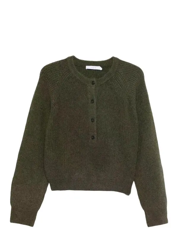 IRO PARIS Crew Neck Cardigan - Green