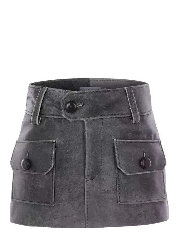 Vaquera Pocket Button Mini Skirt - Grey