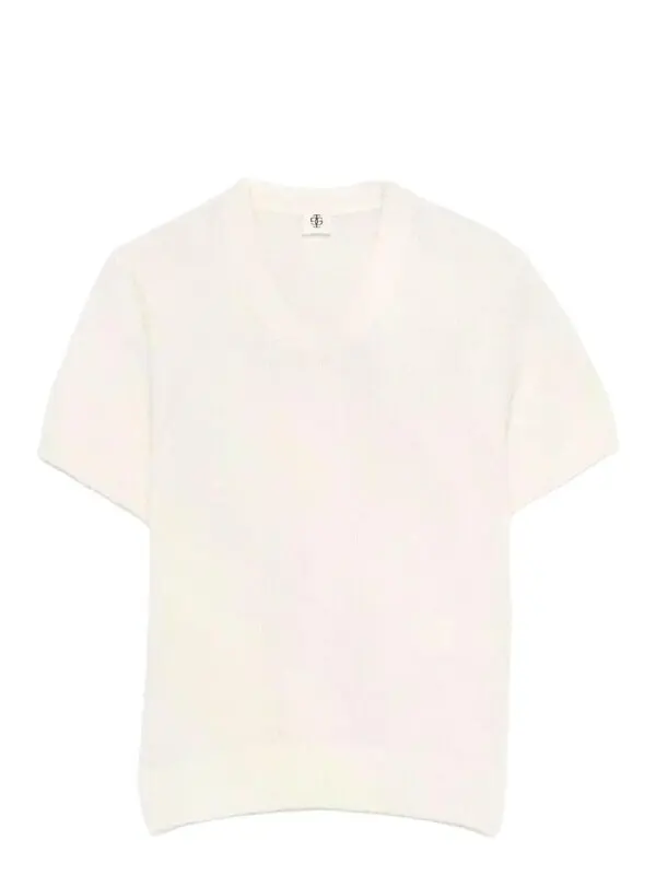 THE GARMENT Short-sleeved Wool-cashmere Top - White