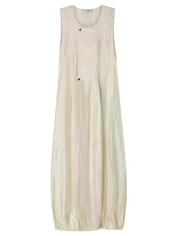 LEE MATHEWS Striped Button Dress - Neutrals