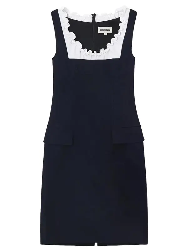 SHUSHU/TONG Ruffled Pocket Mini Dress - Blue