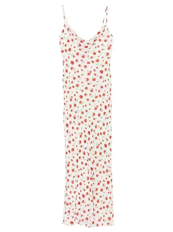 REFORMATION Drina Floral Print Dress - White