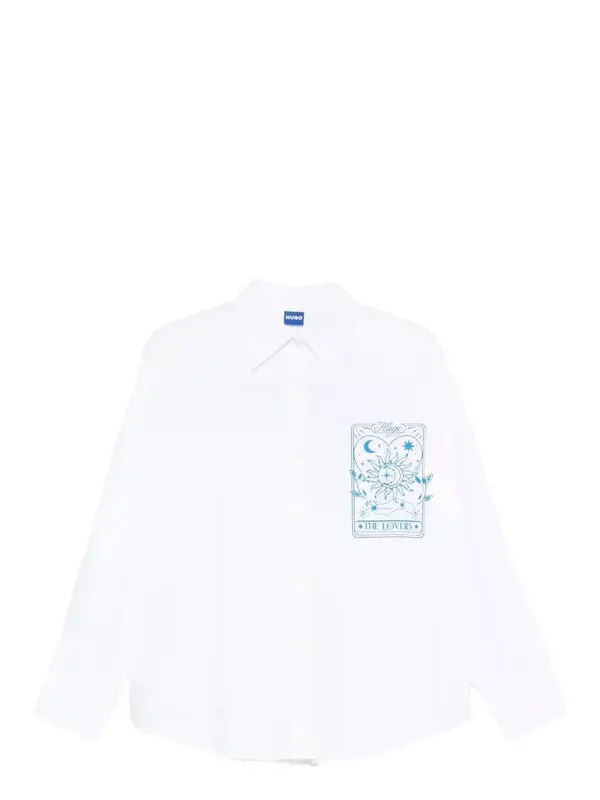 Hugo Sun-print Long-sleeved Shirt - White