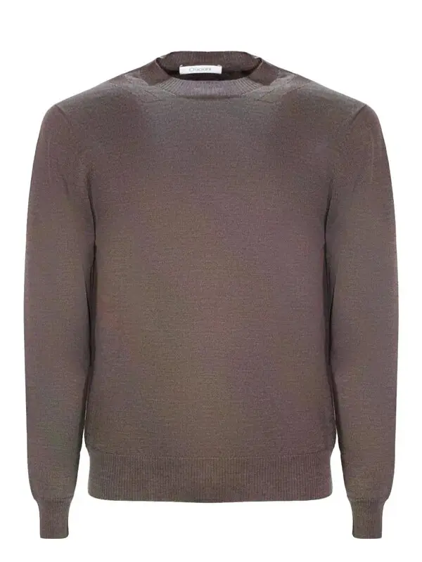 CRUCIANI Crew-neck Wool Sweater - Brown