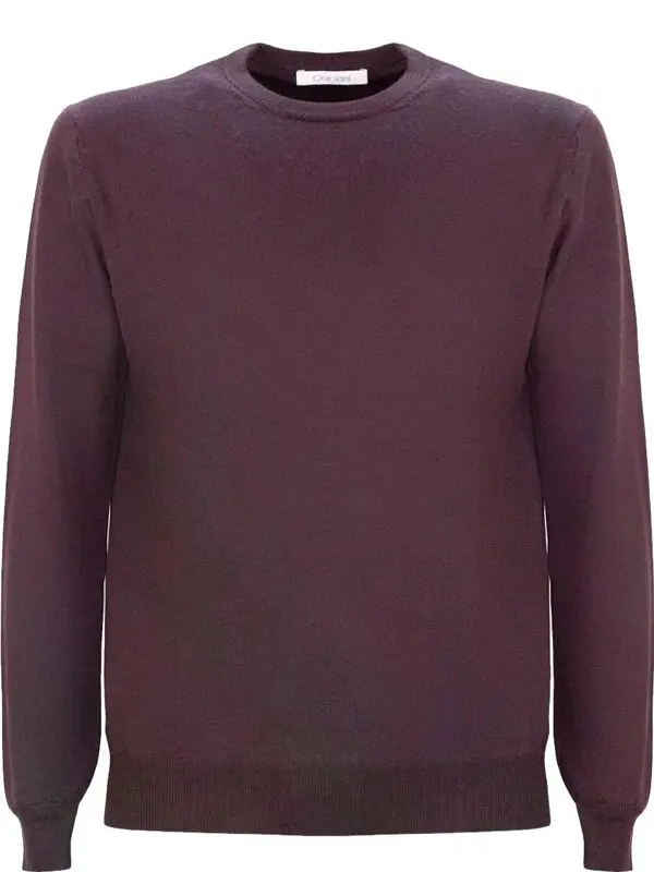 CRUCIANI Crew-neck Wool Sweater - Purple