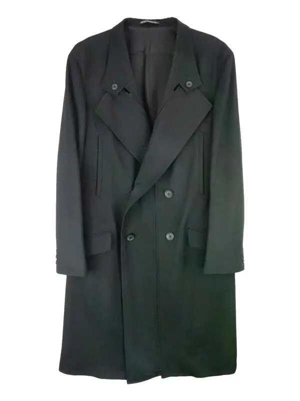 Yohji Yamamoto Buttoned Long Coat - Black