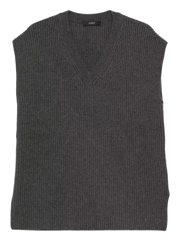 JOSEPH Ribbed-knit Vest - Grey