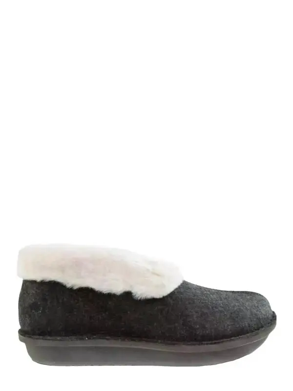 Clarks Step Flow Faux-fur Trim Slippers - Grey