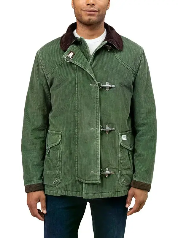 FAY Corduroy Toggle Jacket - Green