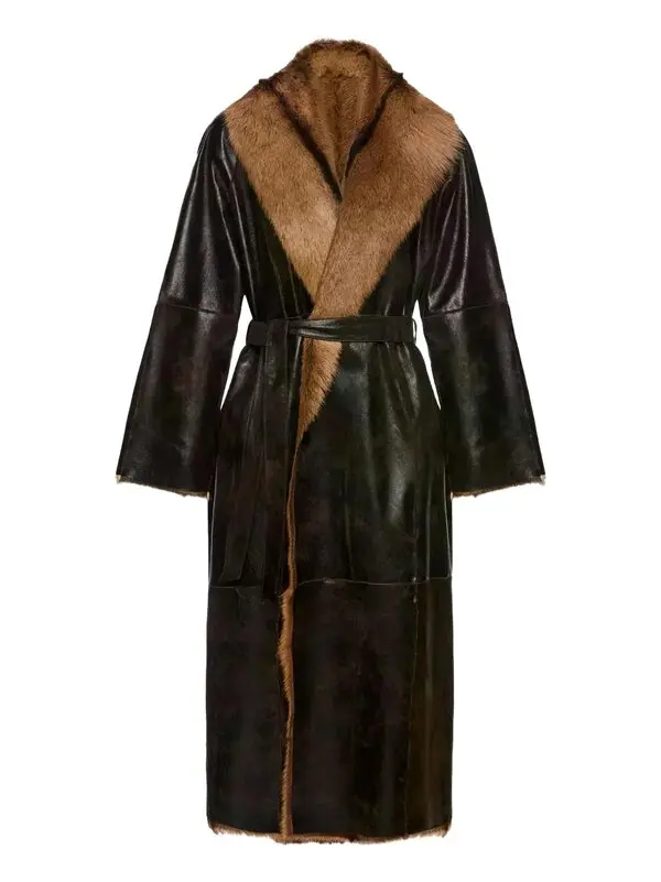 Magda Butrym Belted Wrap Coat - Brown