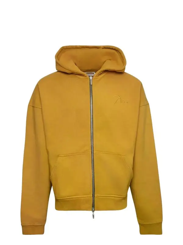 Rhude Logo-embroidered Hoodie - Yellow