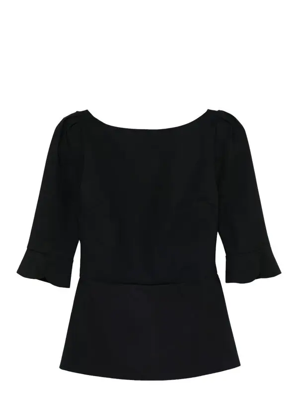 Chiara Boni La Petite Robe Boat Neck Peplum Blouse - Black