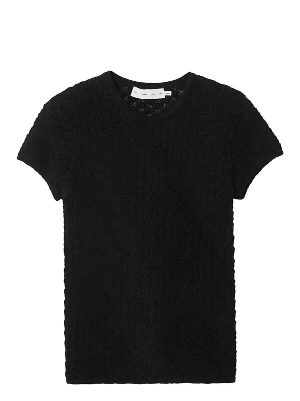 Proenza Schouler White Label Openwork Knit T-shirt - Black