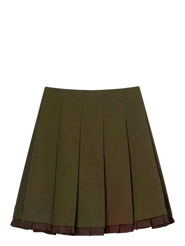 SHUSHU/TONG Pleated Mini Skirt - Green