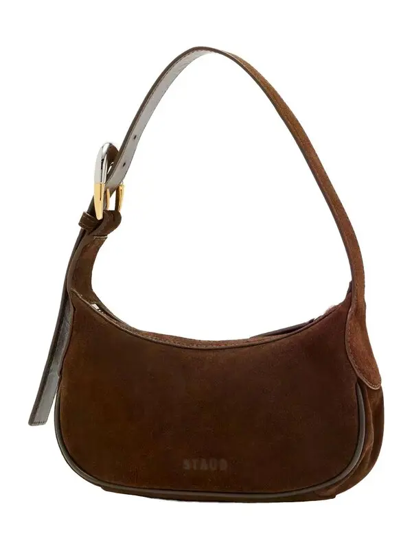Staud Owen Zip Leather Shoulder Bag - Brown