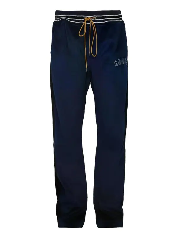 Rhude Velour Stripe-detailed Track Pants - Blue