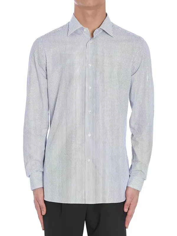 BORRIELLO NAPOLI Striped Button-fastening Shirt - White